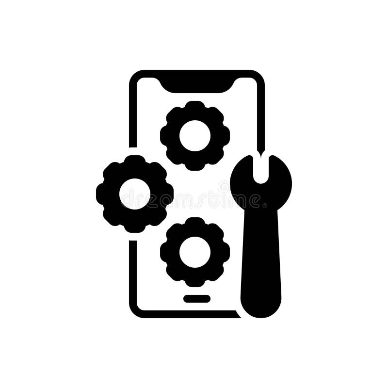 Black Solid Icon for Fix, Tool and Service Stock Vector - Illustration ...