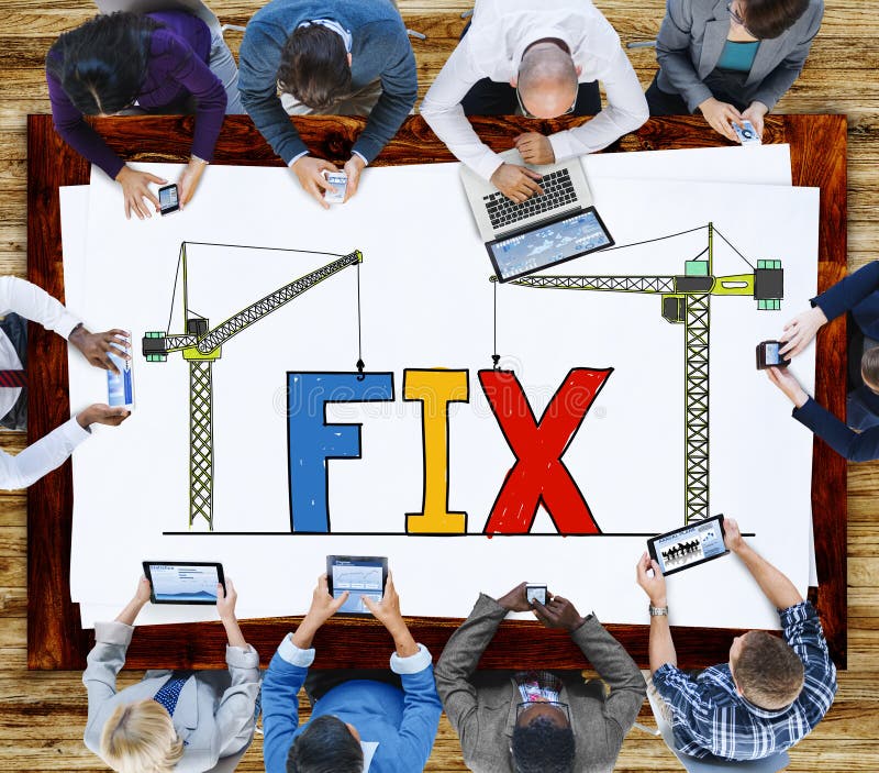 Fix Mechanical Repair Solution Technician Maintenance Concept Stock ...