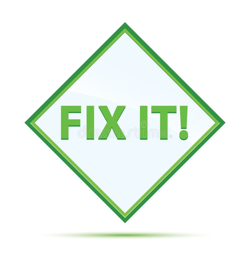 Fix it! Modern Abstract Green Diamond Button Stock Illustration ...