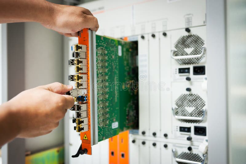 Fix Network Switch in Data Center Room Stock Image - Image of cable ...