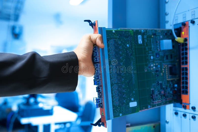 Fix Network Switch in Data Center Room Stock Image - Image of repair ...