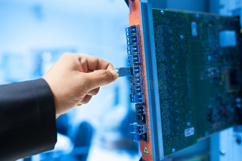 Fix Network Switch in Data Center Room Stock Image - Image of server ...