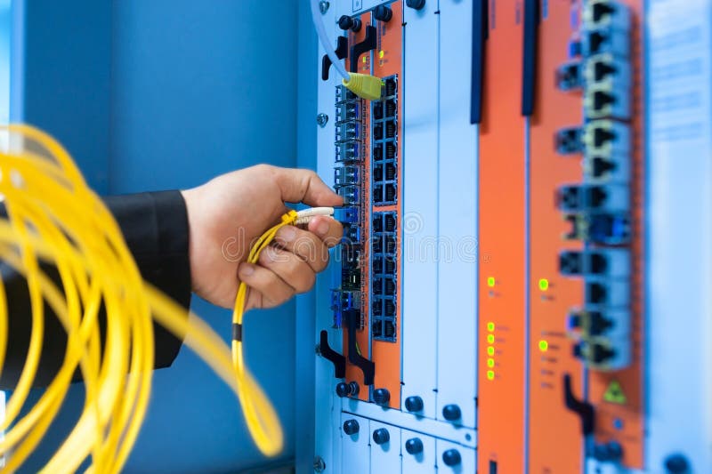 Fix Network Switch in Data Center Room Stock Image - Image of ...