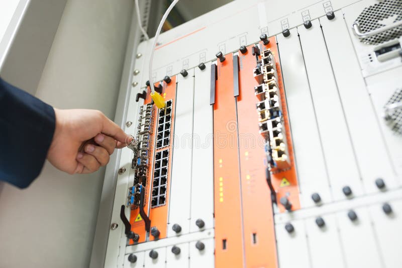 Fix Network Switch in Data Center Room Stock Photo - Image of wired ...
