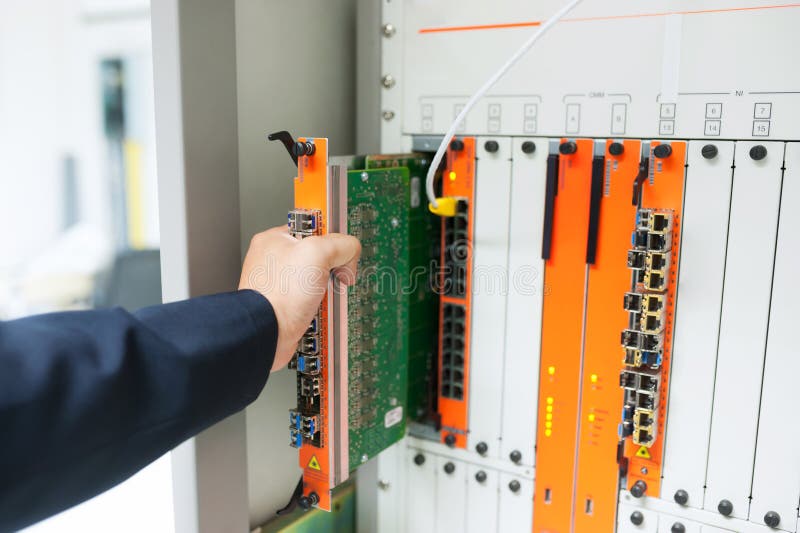 Fix Network Switch in Data Center Room Stock Photo - Image of networks ...