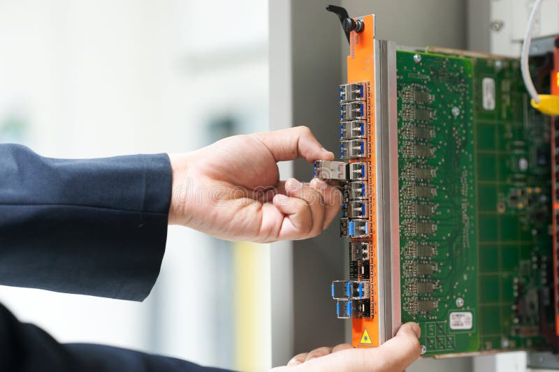 Fix Network Switch in Data Center Room Stock Photo - Image of exchange ...