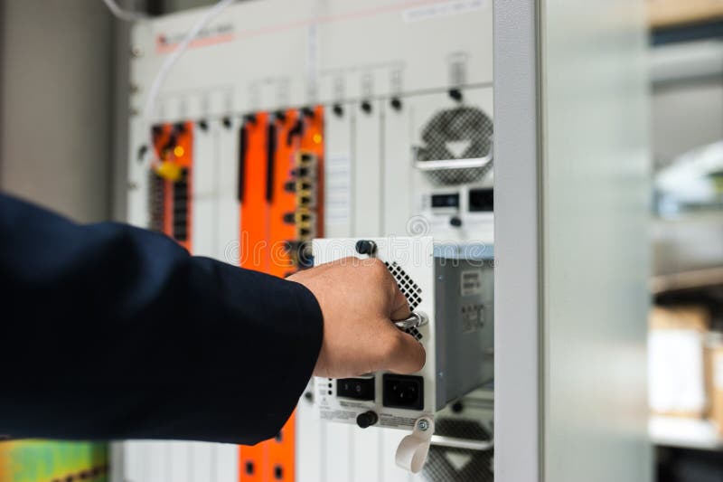 Fix Network Switch in Data Center Room Stock Image - Image of people ...