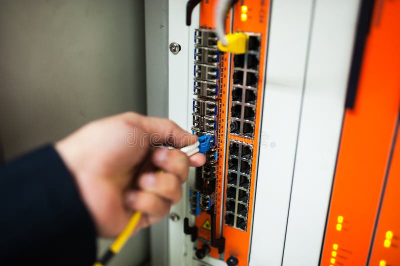 Fix Network Switch in Data Center Room Stock Image - Image of ...