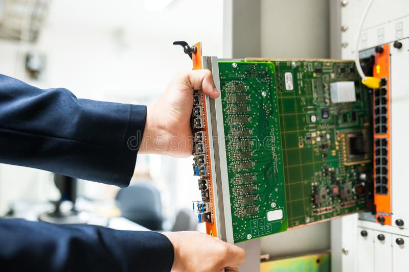 Fix Network Switch in Data Center Room Stock Image - Image of fixing ...