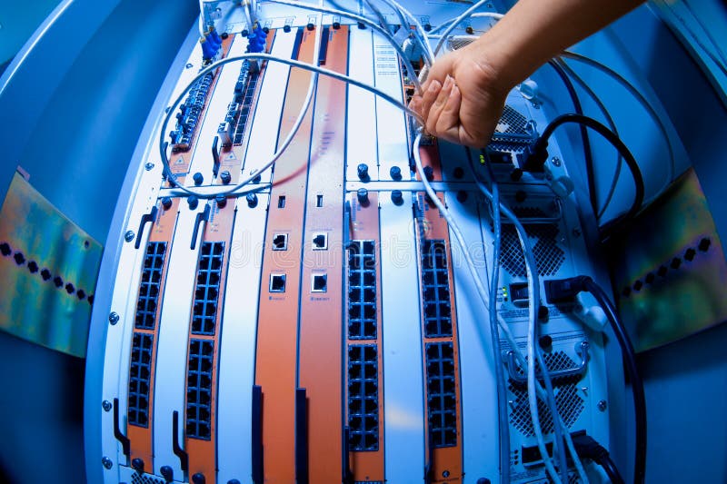 Fix Network Switch in Data Center Room Stock Image - Image of ...