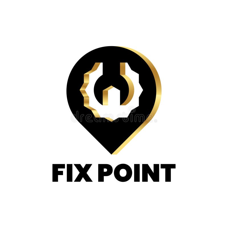 Fix Point Logo Template with Wrench Tool Stock Vector - Illustration of ...