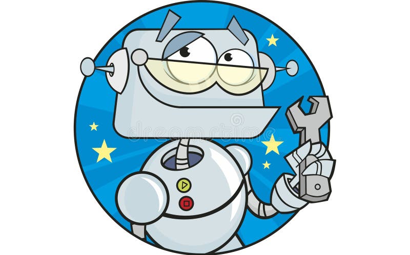 Fix it robot stock illustration. Illustration of stars - 18145035
