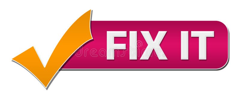 Fix it Pink Orange Tick Mark Horizontal Stock Illustration ...