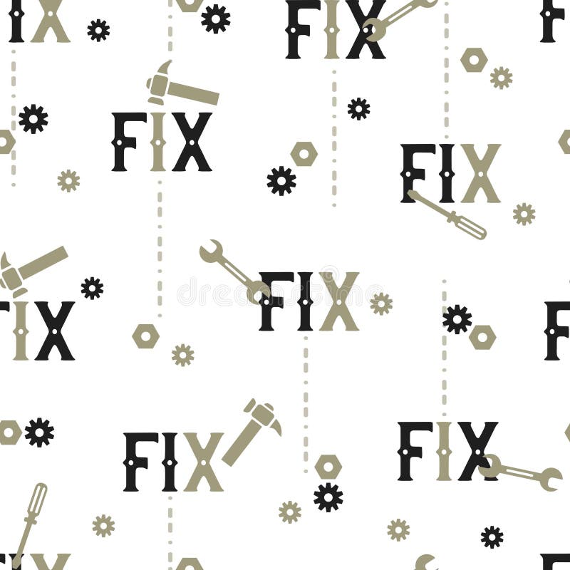 Fix it with Tools Abstract Vector Seamless Pattern Stock Vector ...