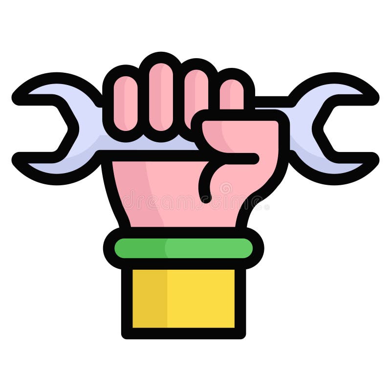 Fix Vector Flat Icon, Colored Line Vector Design Stock Vector ...