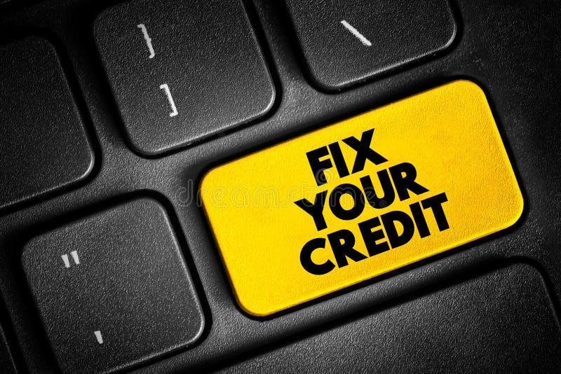 Fix Your Credit Text Button Keyboard Concept Background Stock Photos ...