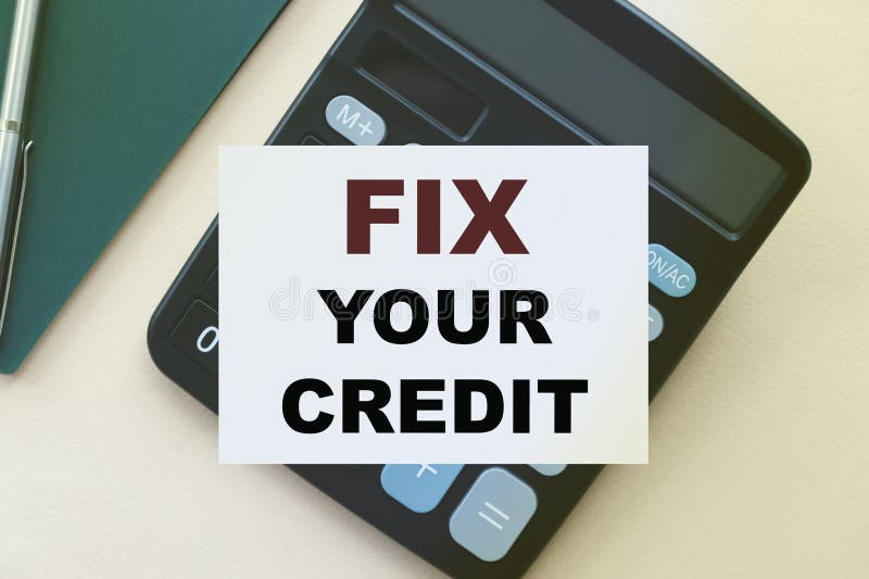 Fix Your Credit Text on Paper Stock Illustration - Illustration of ...