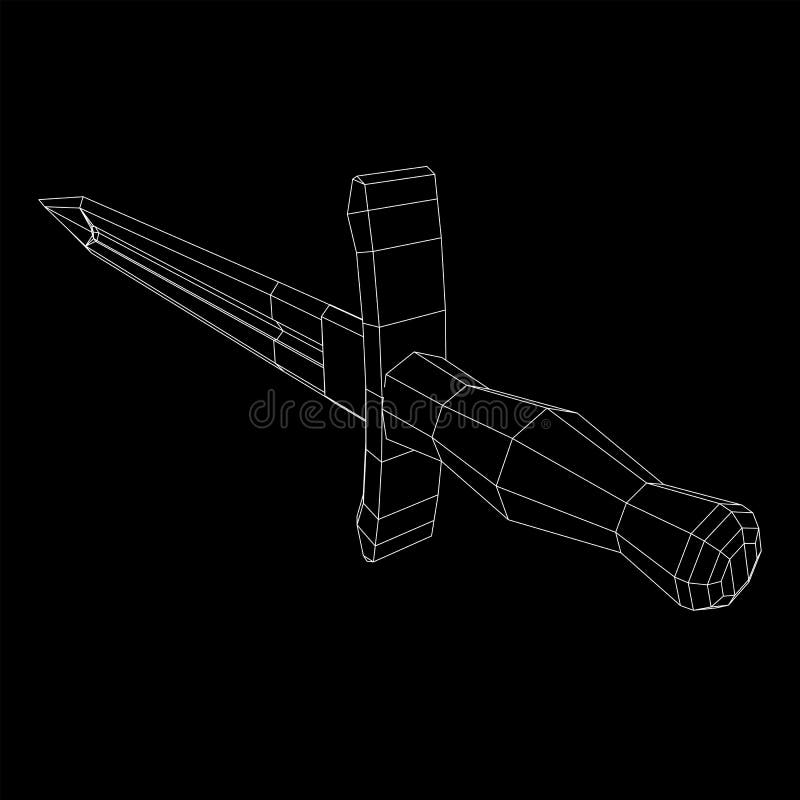Fixed Blade Tactical Knife stock vector. Illustration of durable ...