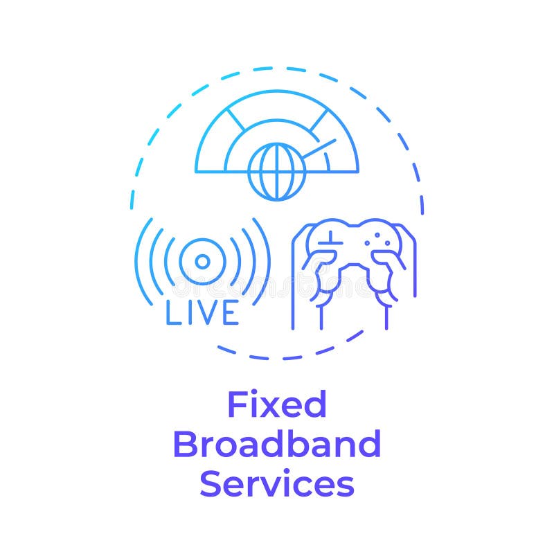 Fixed Broadband Services Blue Gradient Concept Icon Stock Vector ...