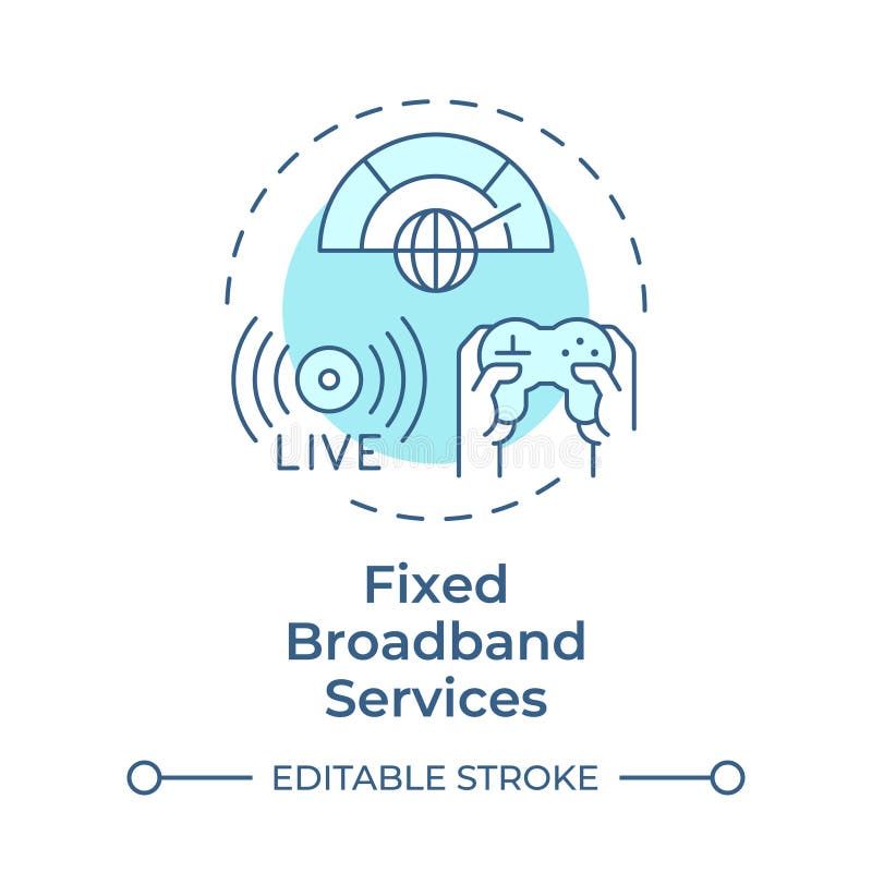 Fixed Broadband Services Soft Blue Concept Icon Stock Vector ...