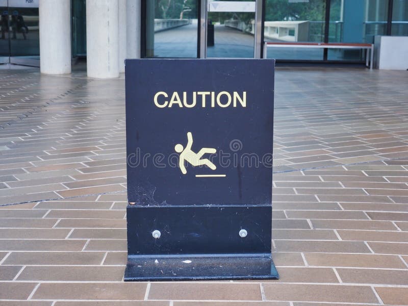Caution Sign, Beware of Slipping Stock Photo - Image of careful, nanny ...