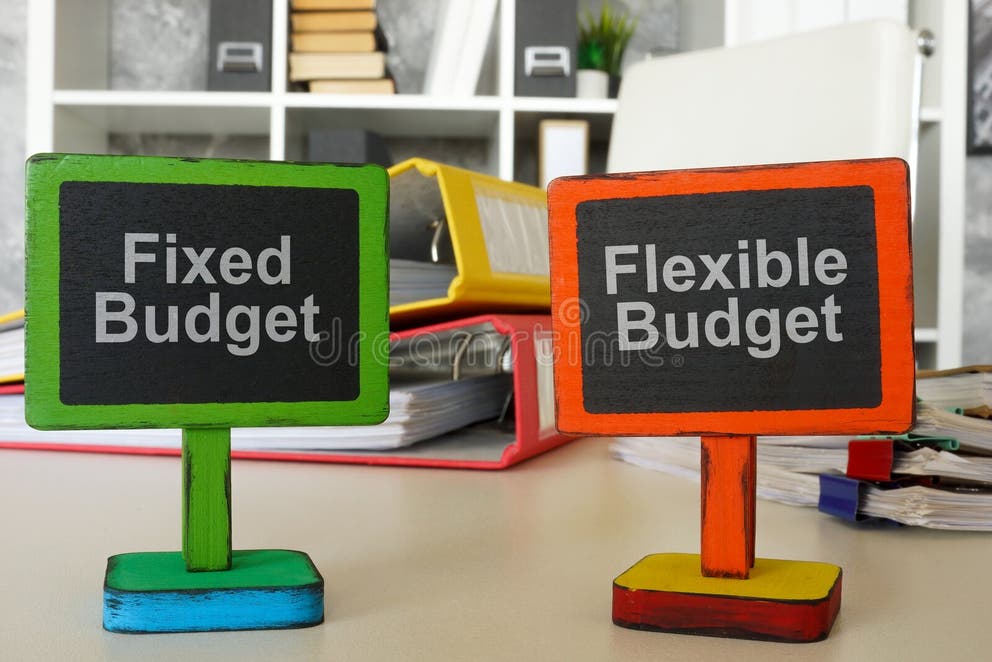 Fixed and Flexible Budget Plates. Financial Planning. Stock Photo ...
