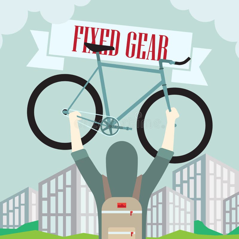 Fixed gear bicycle stock vector. Illustration of activity - 52847451