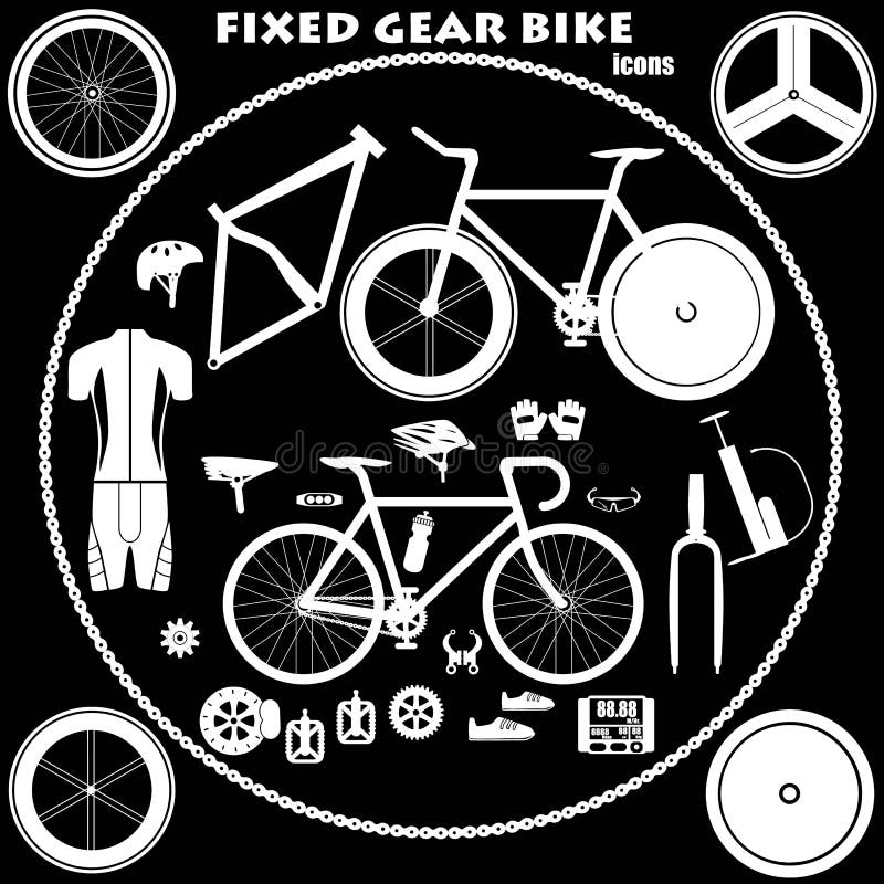 Fixed gear bike stock vector. Illustration of black, flag - 44004830
