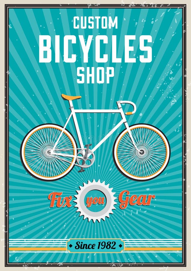 Fixed Gear Bike Poster Design. Stock Vector - Illustration of ...