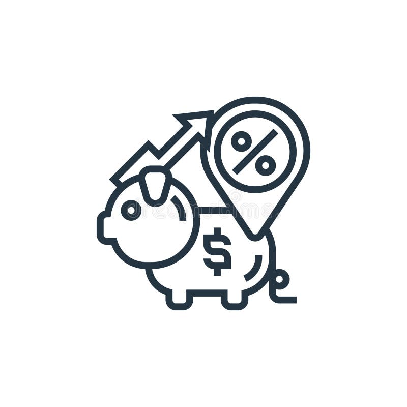 Fixed Interest Rate Vector Icon Isolated On White Background. Outline ...