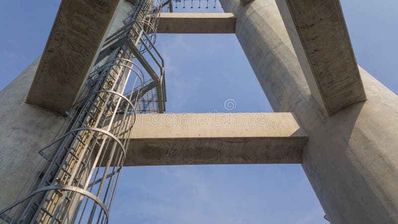 Fixed Ladder with Concrete Construction Stock Photo - Image of factory ...