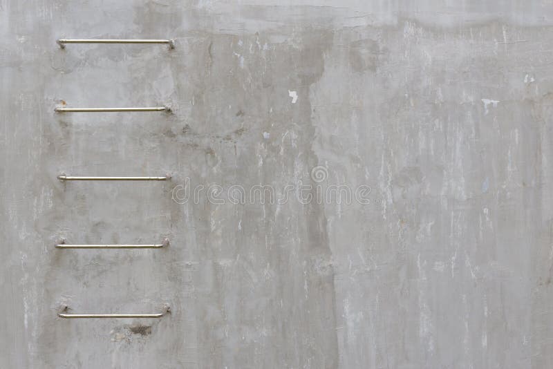 Fixed Ladder on Concrete Wall Stock Image - Image of ladder, texture ...