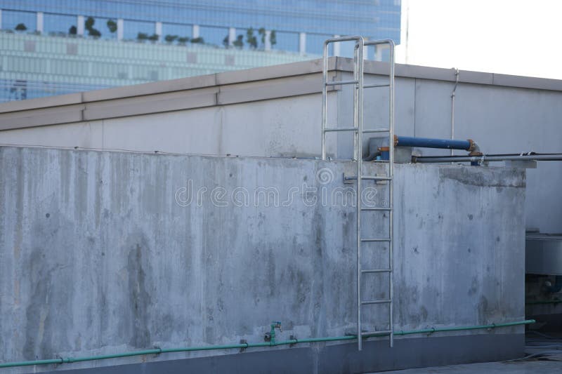 Fixed Ladder for Working on the Roof. Fixed Ladder are Installed Next ...