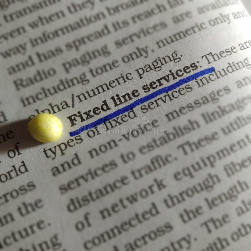 Fixed Line Service Bussiness Words Displaying on Underline Text Form ...