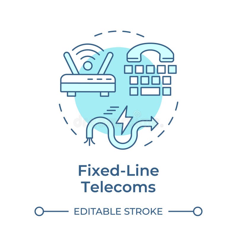 Fixed-line Telecoms Soft Blue Concept Icon Stock Vector - Illustration ...