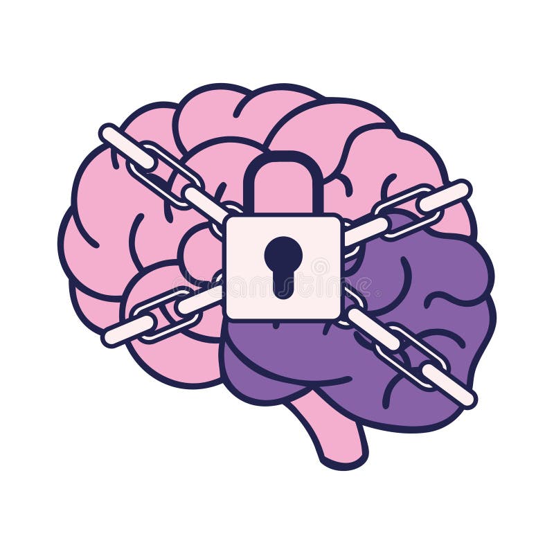 Fixed Mindset Brain Restricted Stock Vector - Illustration of barrier ...