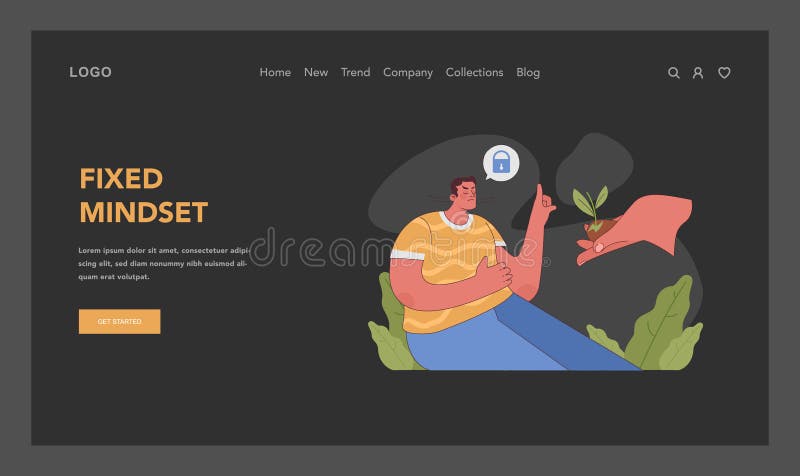 Fixed Mindset Concept. Flat Vector Illustration Stock Vector ...