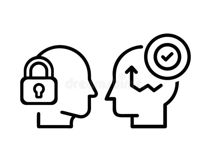 Fixed Mindset Limitation Cognitive Stock Vector - Illustration of mind ...