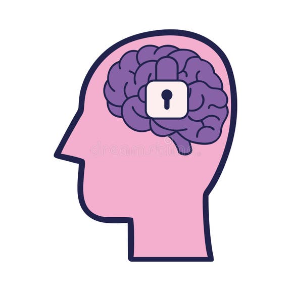 Fixed Mindset Locked Brain stock vector. Illustration of attitude ...