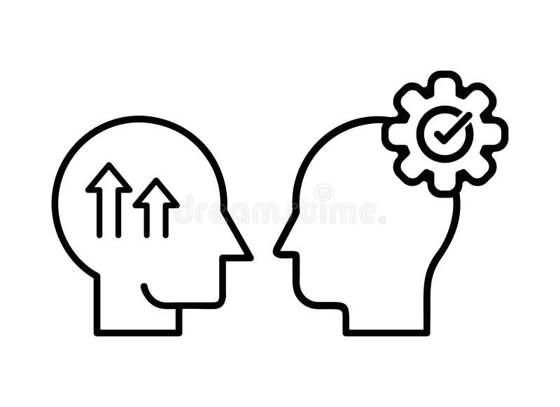 Fixed Mindset Growth Thinking Limitation Stock Vector - Illustration of ...