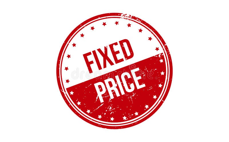 Fixed Price Rubber Stamp. Red Fixed Price Rubber Grunge Stamp Seal ...
