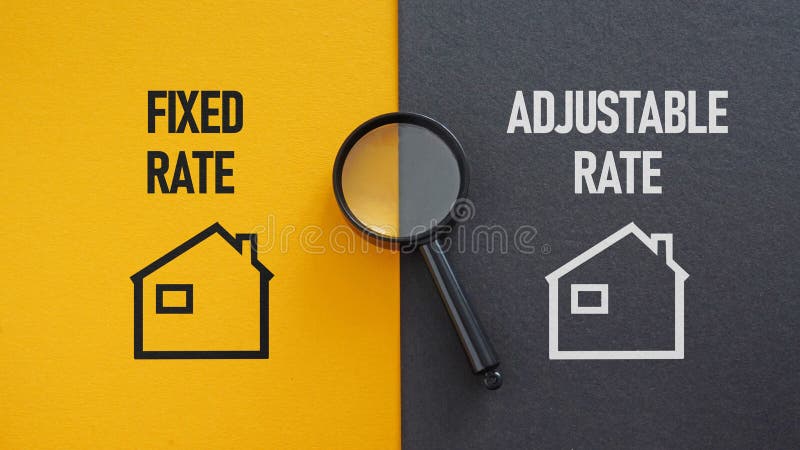 Fixed Rate and Adjustable Rate Mortgage are Shown Using the Text Stock ...