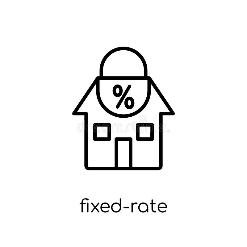 Fixed-rate Mortgage Icon. Trendy Modern Flat Linear Vector Fixed Stock ...