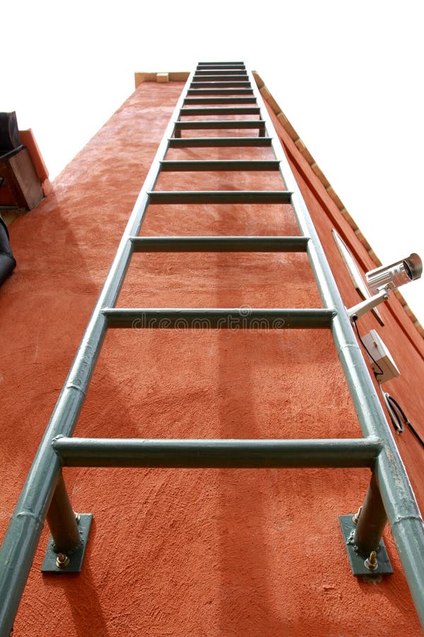 Fixed red ladder stock photo. Image of copy, background - 15474050