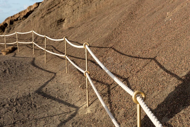 Fixed Rope Route at Mountain Stock Photo - Image of rail, surface ...