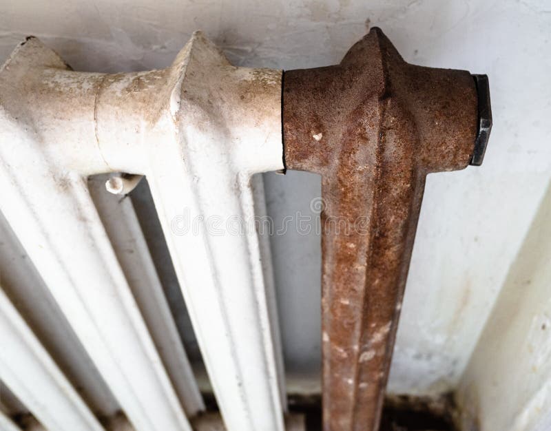 Fixed Rusty Section of Shabby Heating Radiator Stock Image - Image of ...
