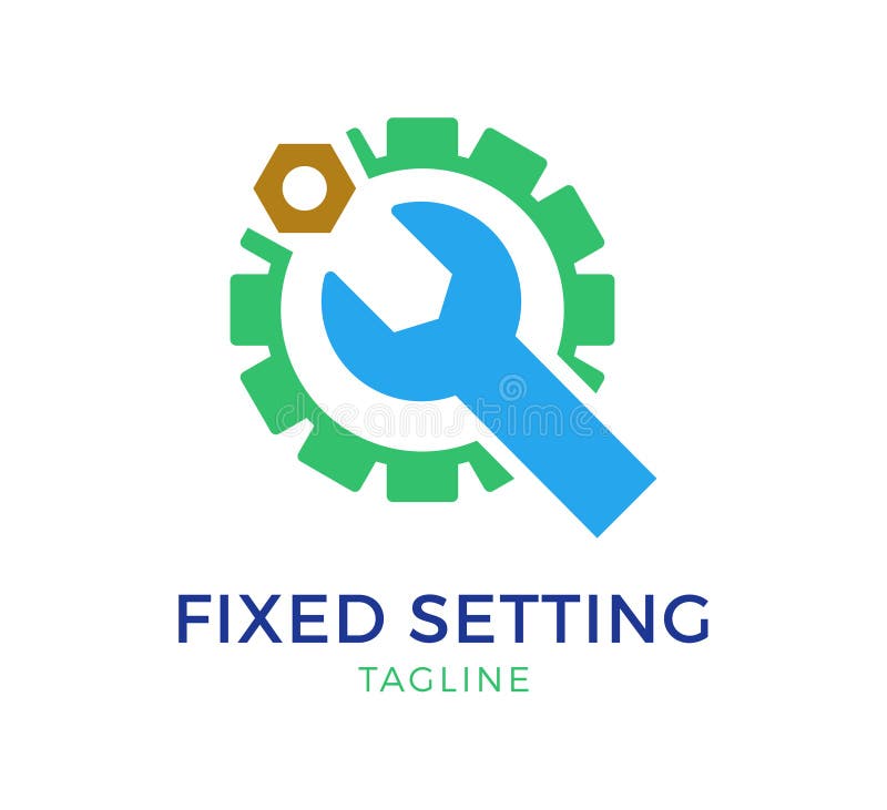 Fixed Setting Vector Logo Template Design Stock Vector - Illustration ...
