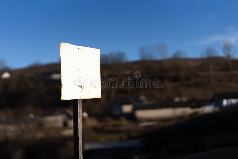 A Fixed Sign without Writing on the Street Stock Photo - Image of ...