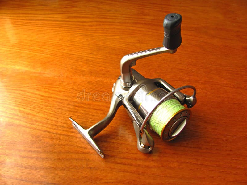 Spinning Fixed Spool Reel. Closeup. Stock Photo - Image of pike ...