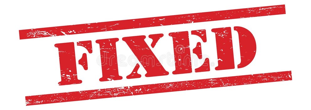 FIXED Text on Red Grungy Lines Stamp Stock Illustration - Illustration ...